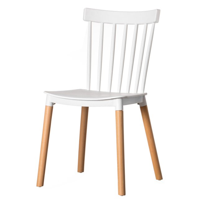 Modern Plastic Dining Chair Windsor Design with Beech Wood Legs ...