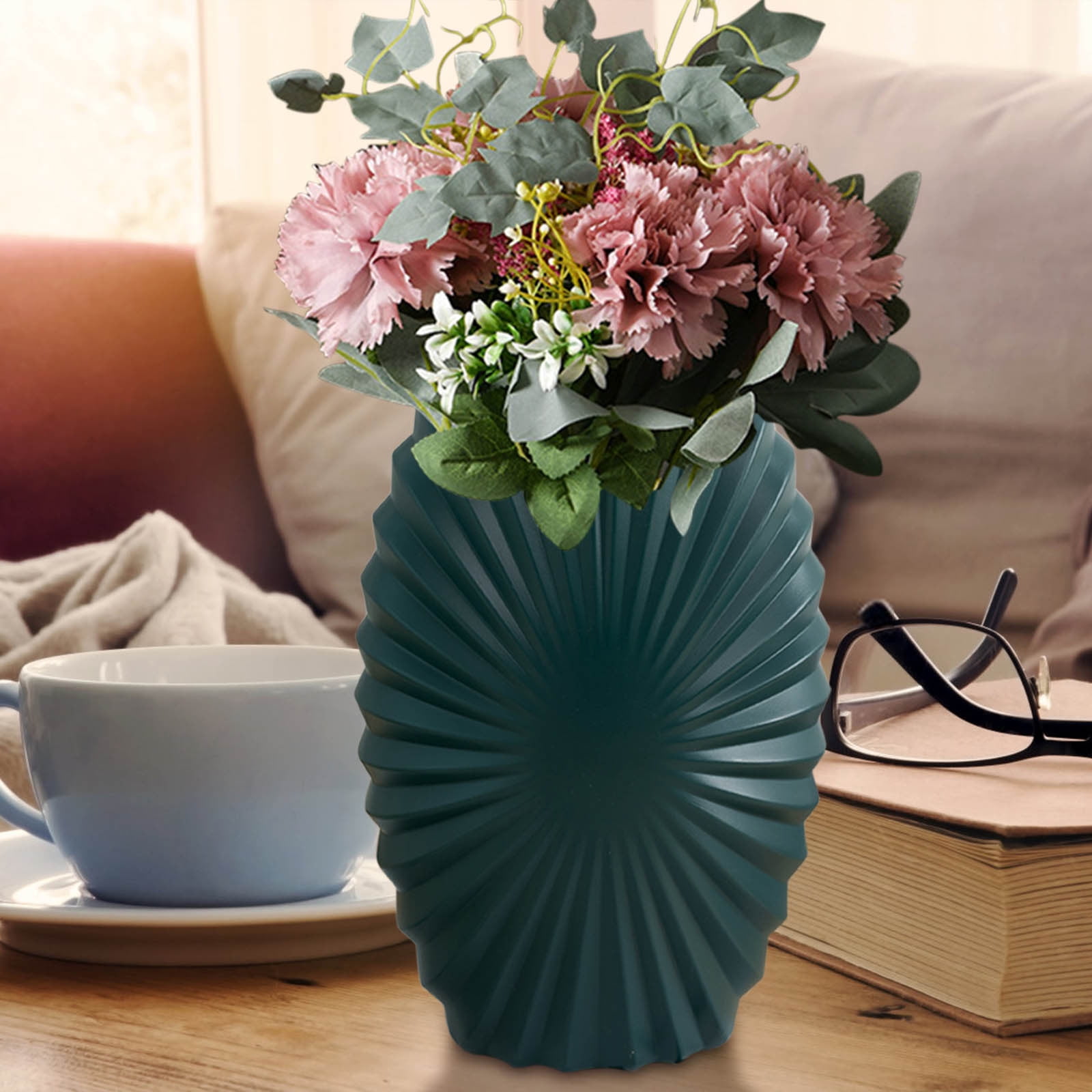 Modern Plastic Flower Vase - Decorative Vase for Home, Bouquet Display ...