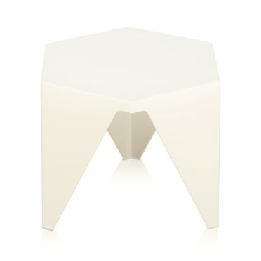 Modern Plastic Round Side Table Accent Coffee Table with Beech Wood ...