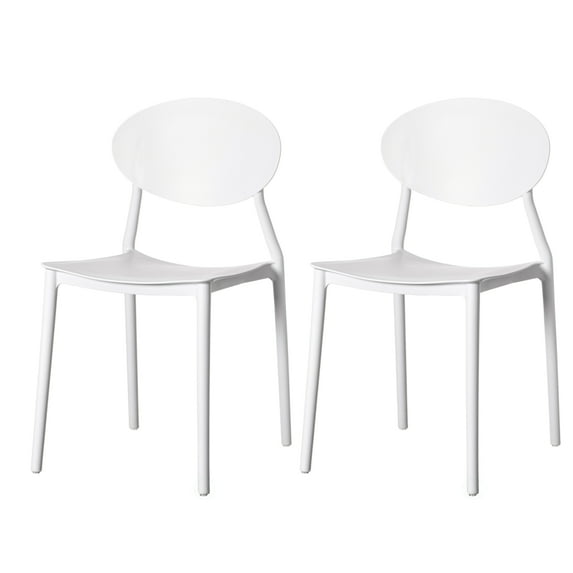 Modern Plastic Outdoor Dining Chair with Open Oval Back Design ...