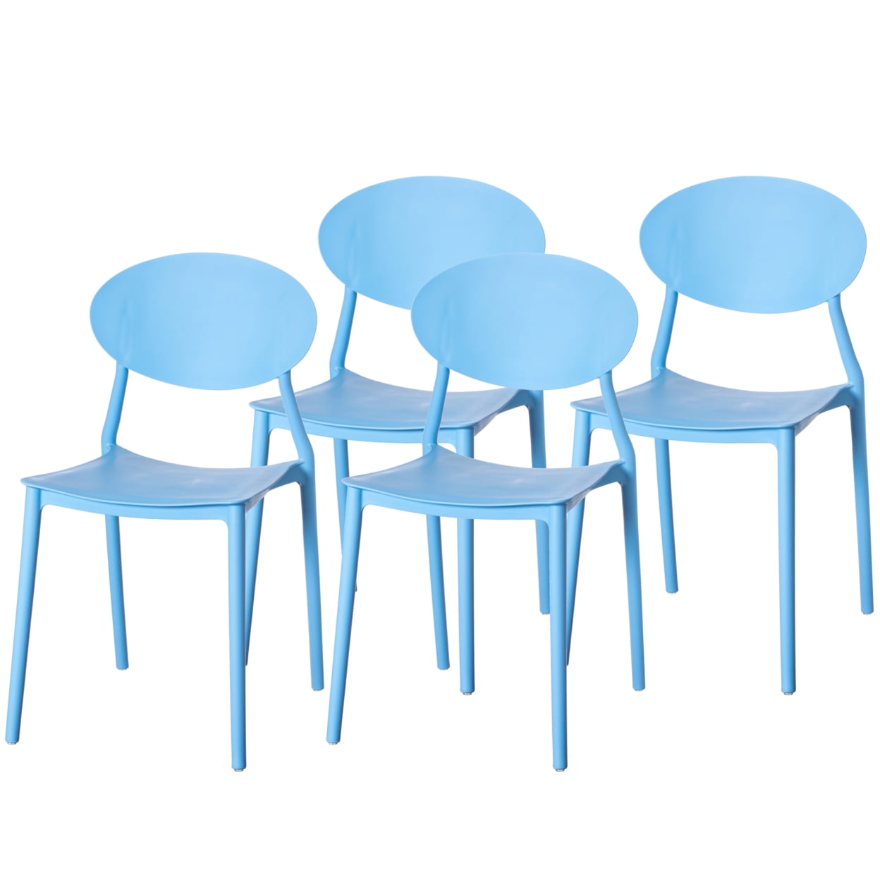 Modern Plastic Outdoor Dining Chair with Open Oval Back Design ...