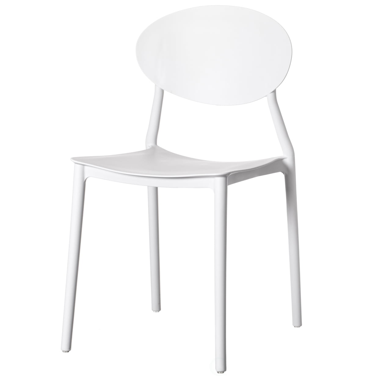 Modern Plastic Outdoor Dining Chair with Open Oval Back Design ...