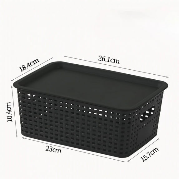 Modern Plastic Storage Baskets with Lid Stacking, Multi-Purpose for ...