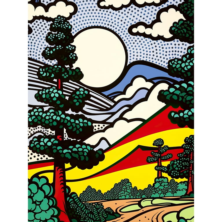 Pop Art Landscape Paintings Landscape With Figures (from Landscape