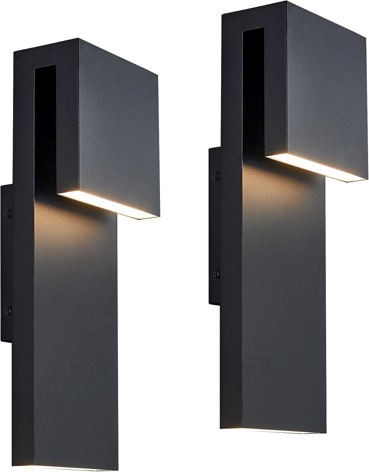 Modern Porch Lights with 2 Pack,Outdoor Indoor Integrated LED Wall ...