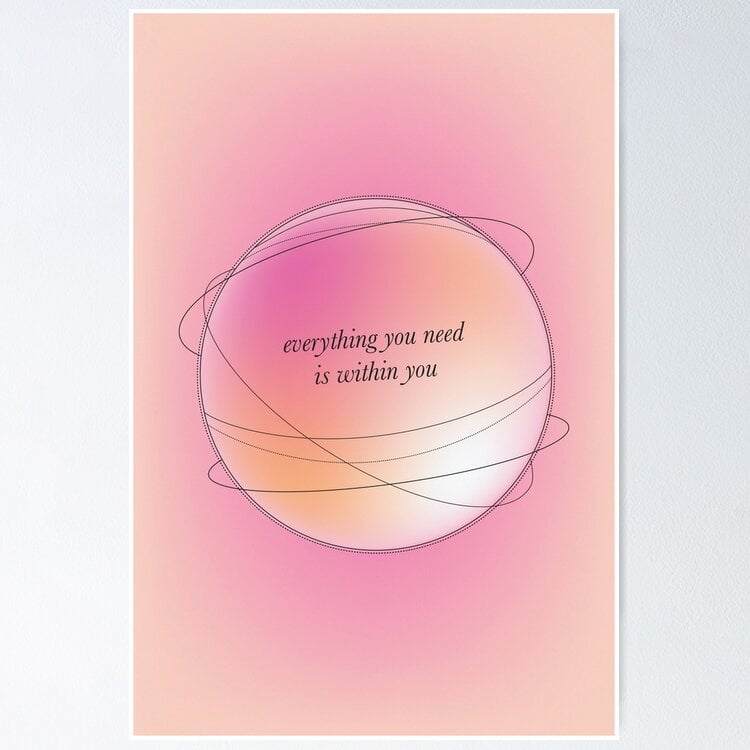 Modern Positive Affirmation Pink and Peach Gradient Aura UNFRAMED ...