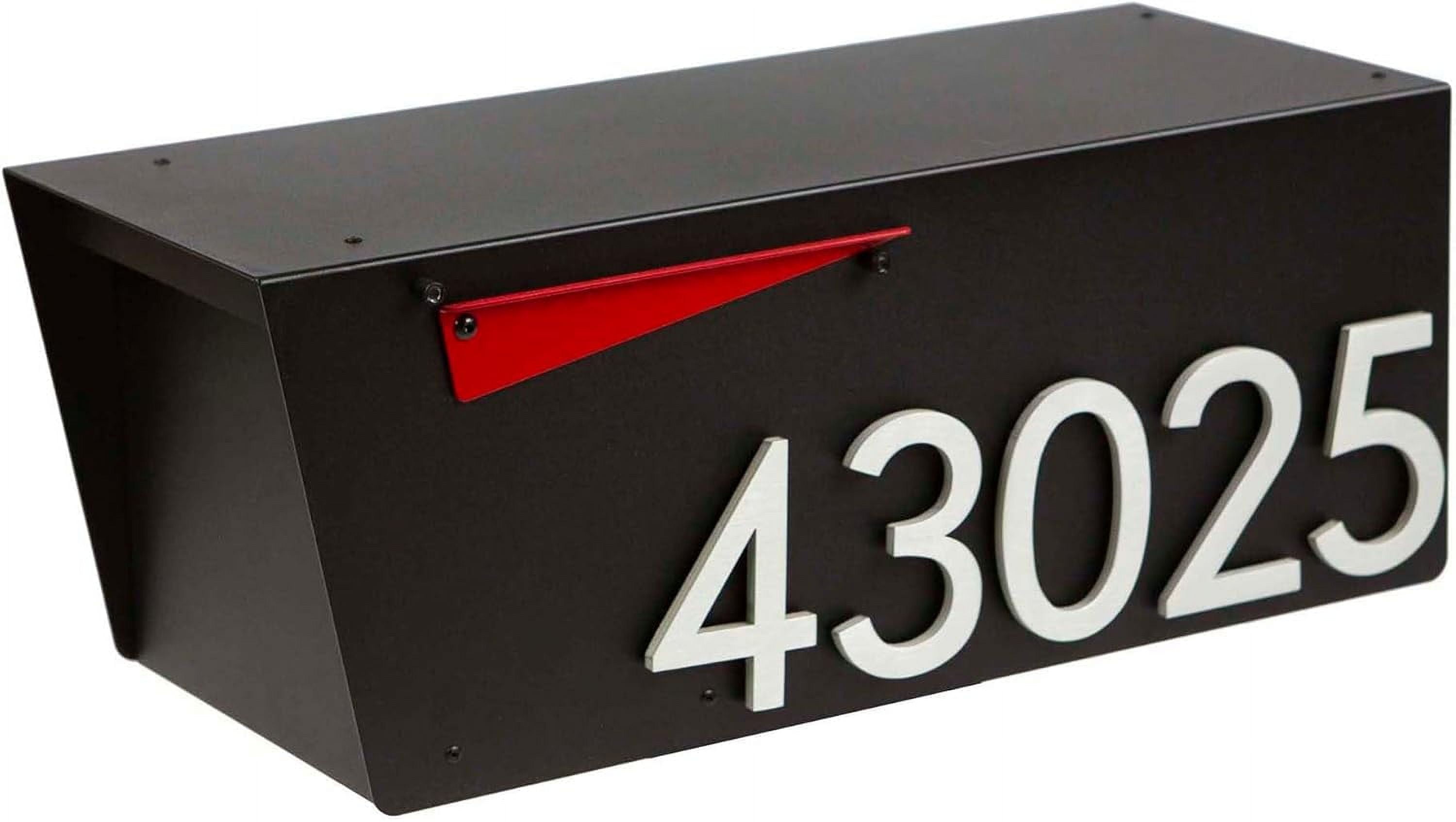 Modern Post-Mounted Mailbox with Personalized Address Numbers, Small ...
