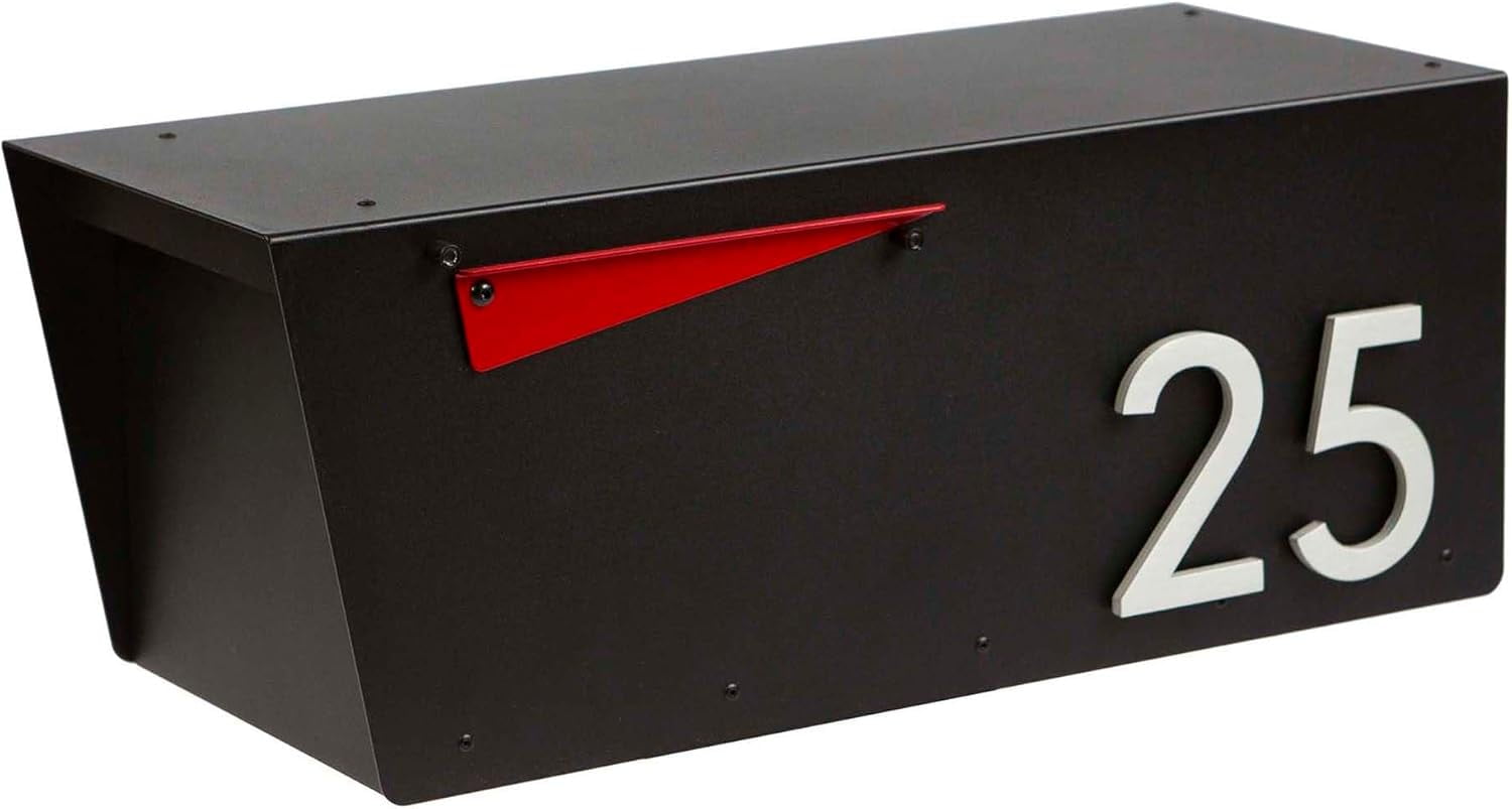 Modern Post-Mounted Mailbox with Personalized Address Numbers, Small ...
