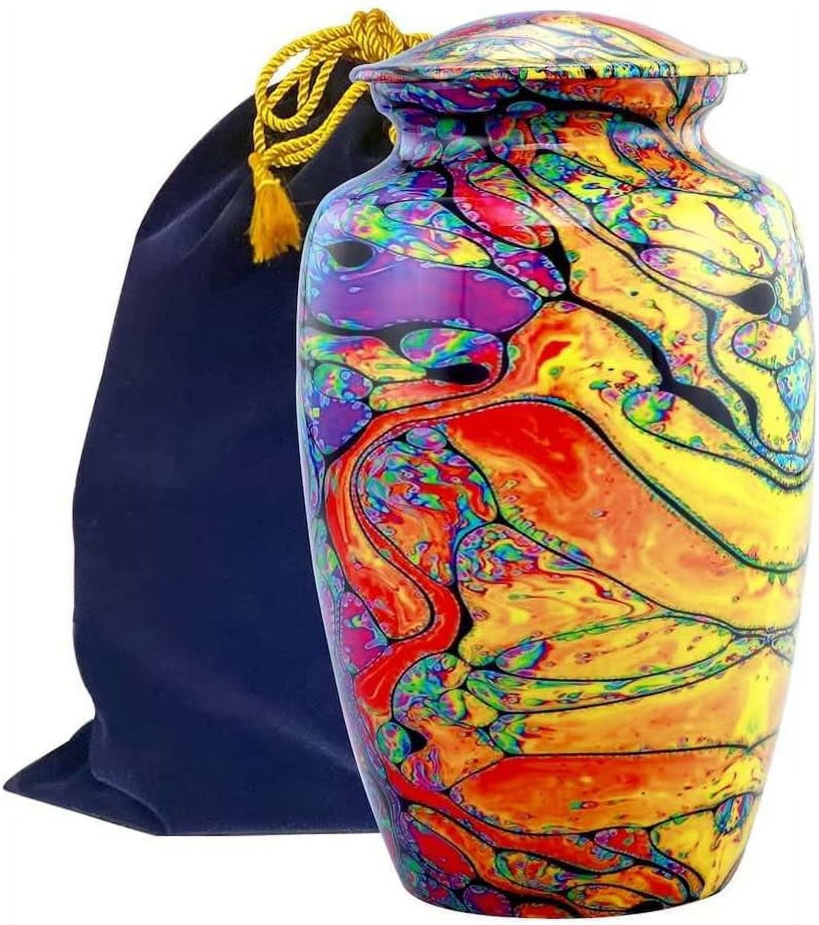 Modern Print Urn - Colorful Cremation Urn for Ashes - Handcrafted Tie ...