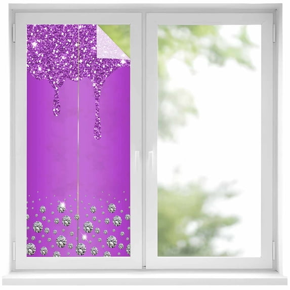 Modern Purple Window Privacy Film, Abstract Diamond Luxury Gradient ...