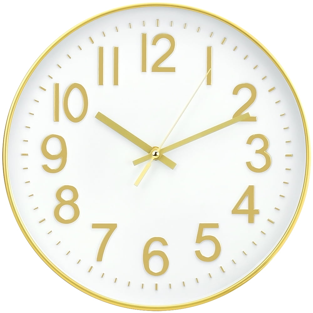 Modern Quartz Wall Clocks Battery Operated,12 inch Silent Non Ticking ...