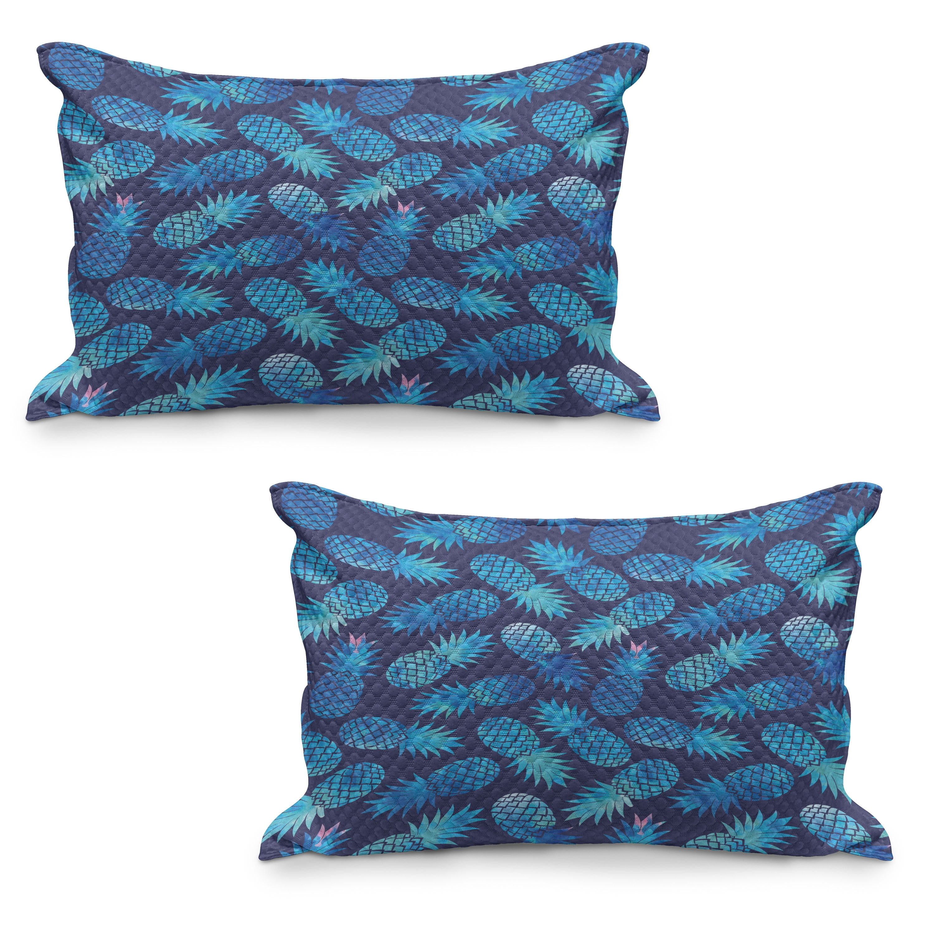 Modern Quilted Pillowcover Set of 2, Pineapple Pattern Exotic Fruit in ...