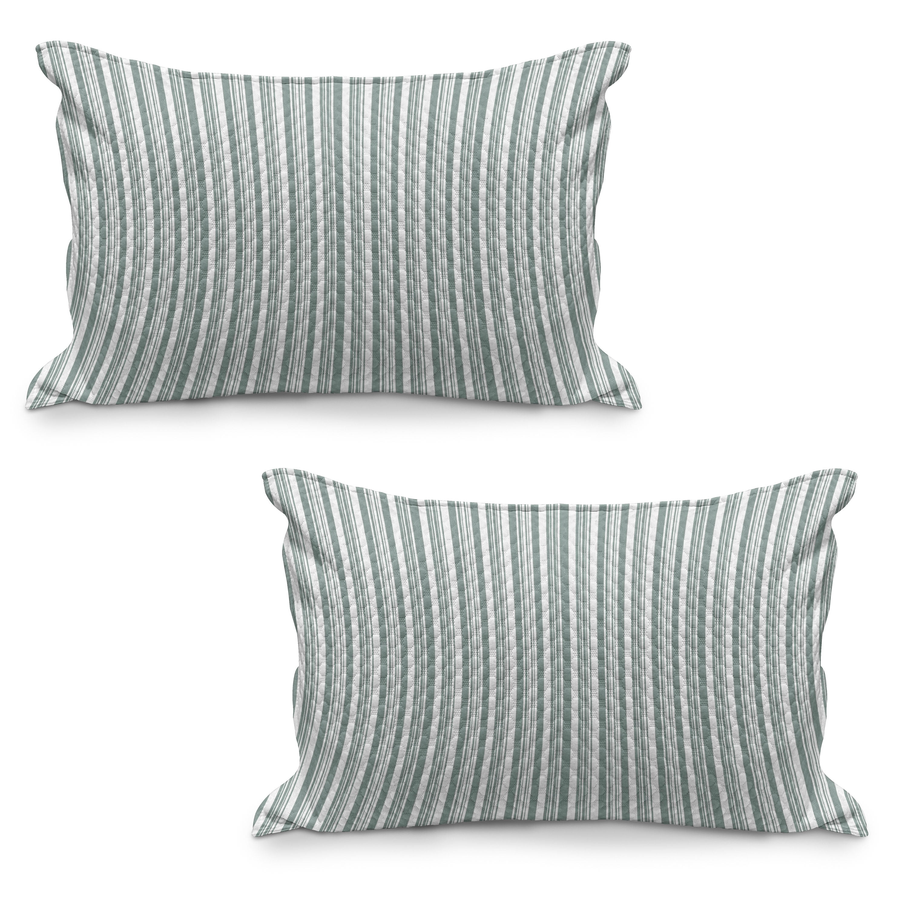 Modern Quilted Pillowcover Set of 2, Vertical Thin and Bold Stipes ...