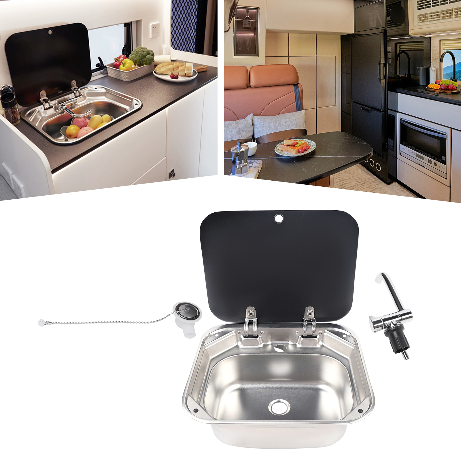 Modern RVs Caravan Camper Boat 304 Stainless Steel Kitchen Sink Hand ...