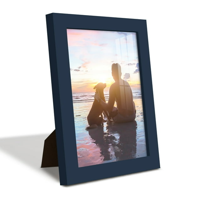 Modern Real Wood 6x8 inch Picture Frame in Navy - Walmart.com
