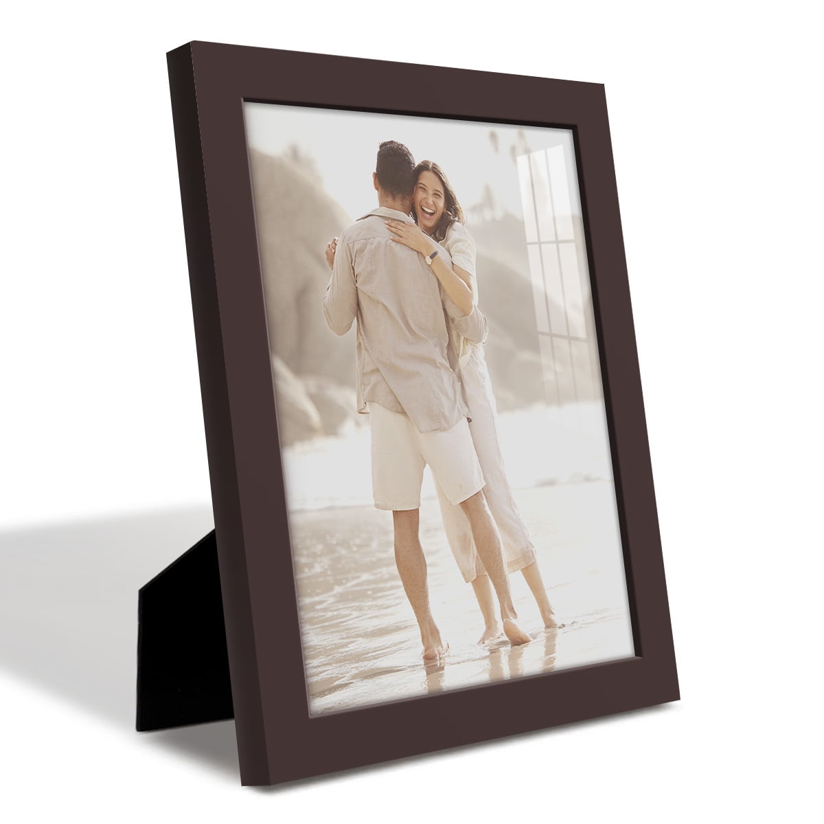 Modern Real Wood 8x10 inch Picture Frame in Brown - Walmart.com