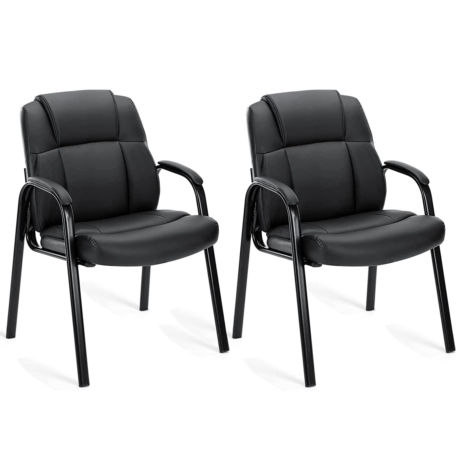 Ergonomic Back Support Reception Chair Set of 2 - Sturdy Modern Design ...