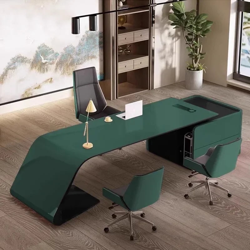 Modern Reception Office Desk Standing L Shaped Boss Executive Computer ...
