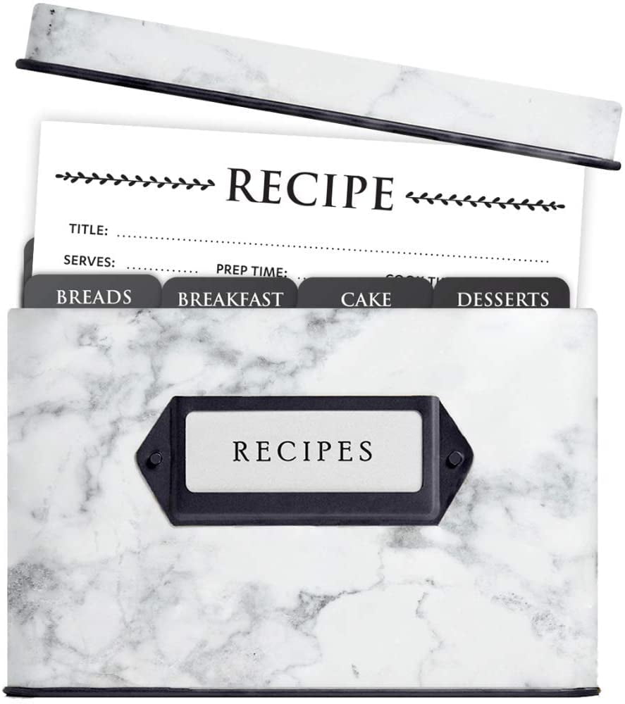 Modern Recipe Box and Cards and Dividers | Recipe Card Box | Recipe ...