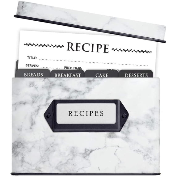 Modern Recipe Box and Cards and Dividers | Recipe Card Box | Recipe ...