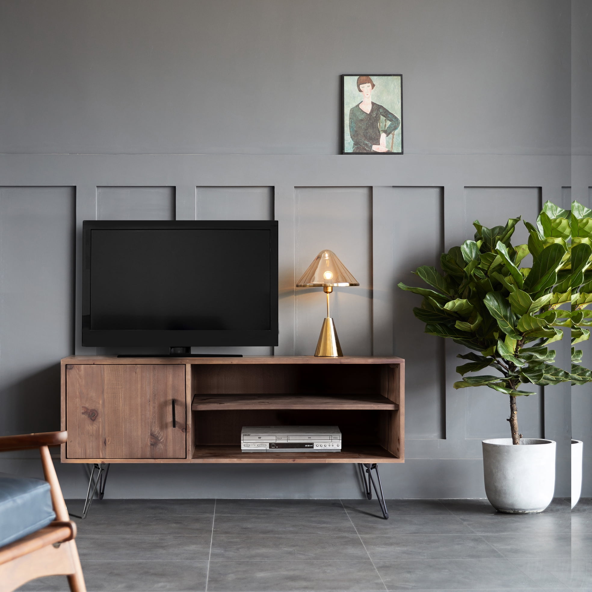 Modern Reclaimed Wood Tv Stand Media Table For Living Space, Simple ...