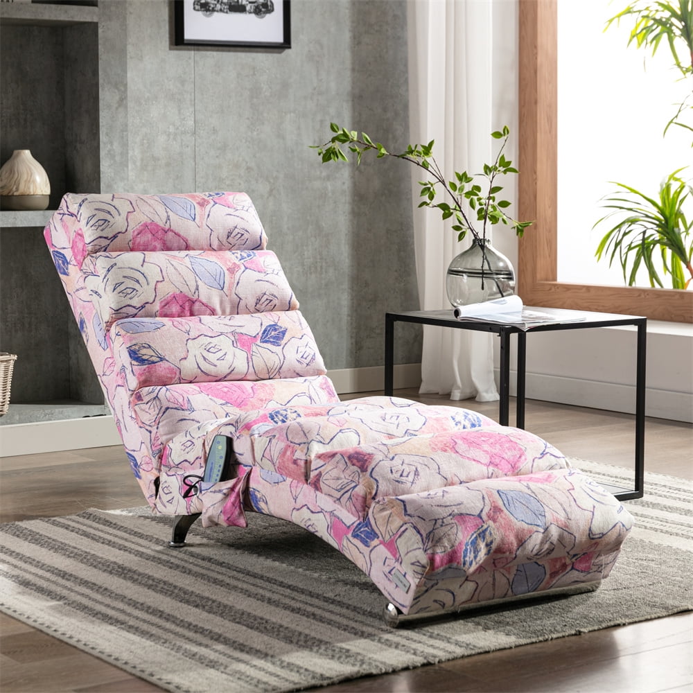 Modern Recliner Chaise Chair, Upholstered Linen Chaise Lounge Indoor ...