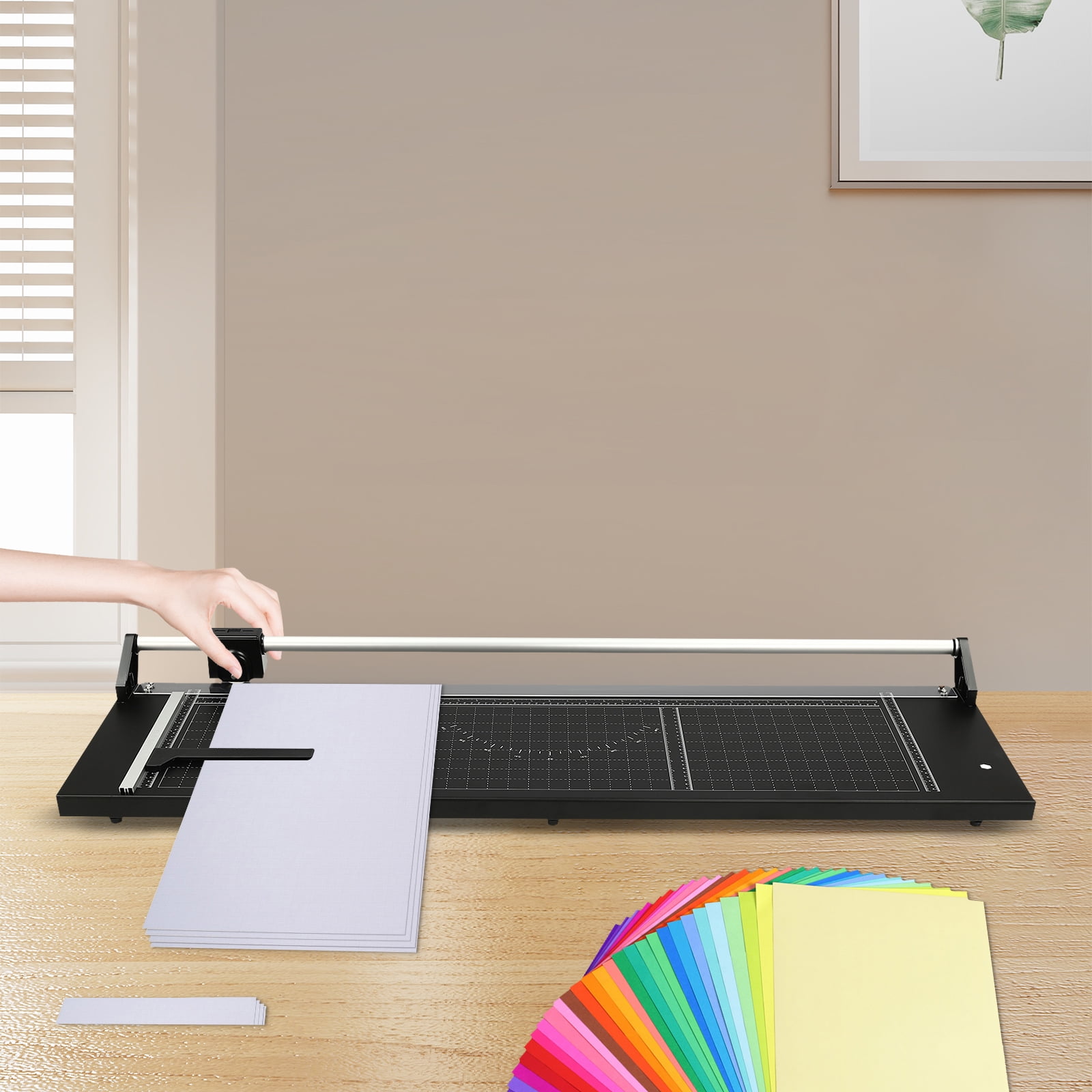 Modern Rectangle Black Manual Precision Rotary Paper Trimmer 36" Paper ...