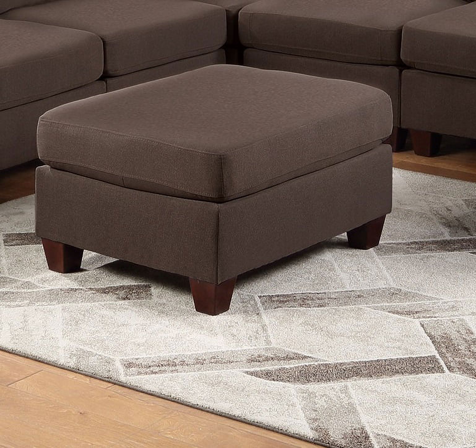 Modern Rectangle Ottoman, Double Layer Ottoman Footrest with Wooden ...