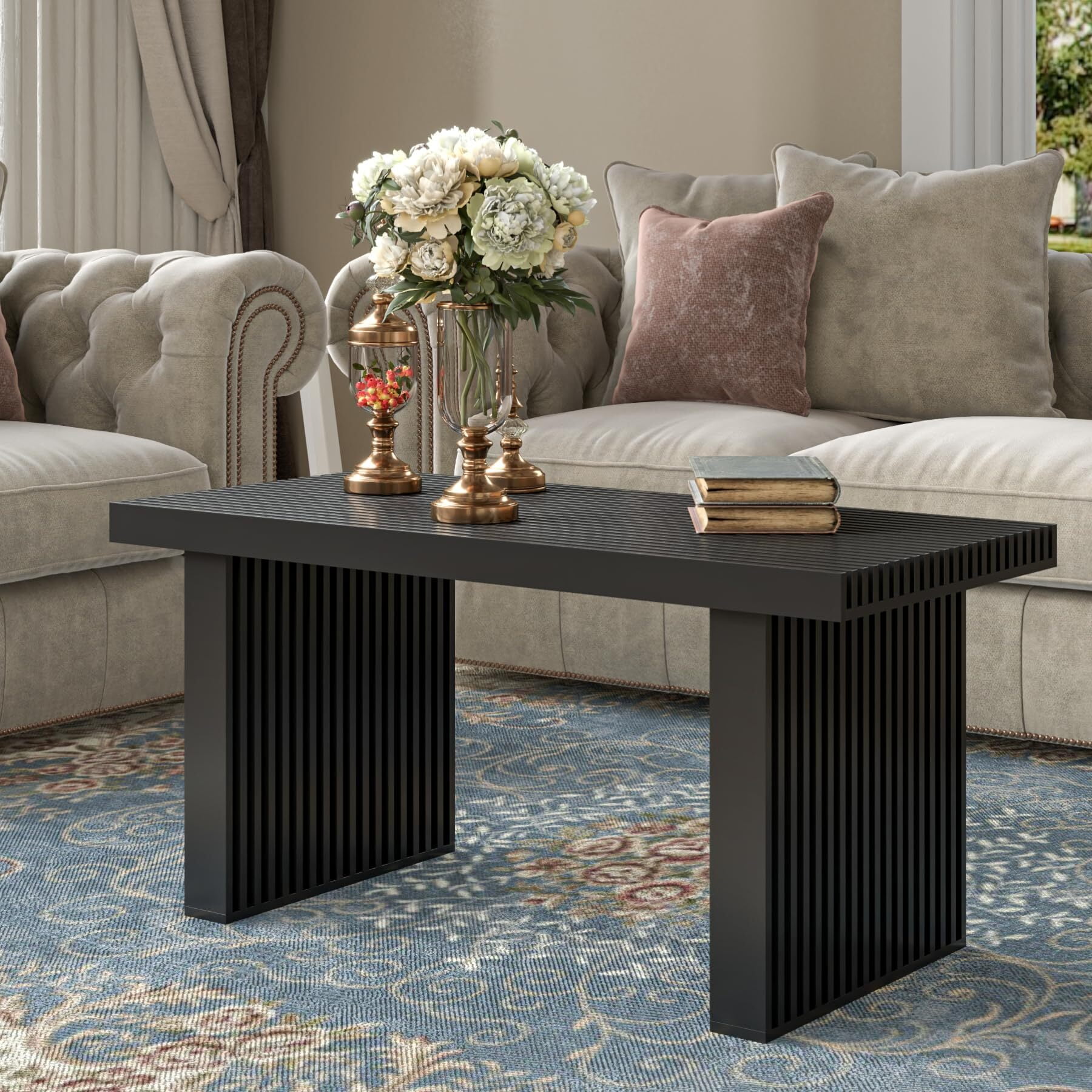 Modern Rectangular Coffee Table, Rectangle Center Table for Living Room ...