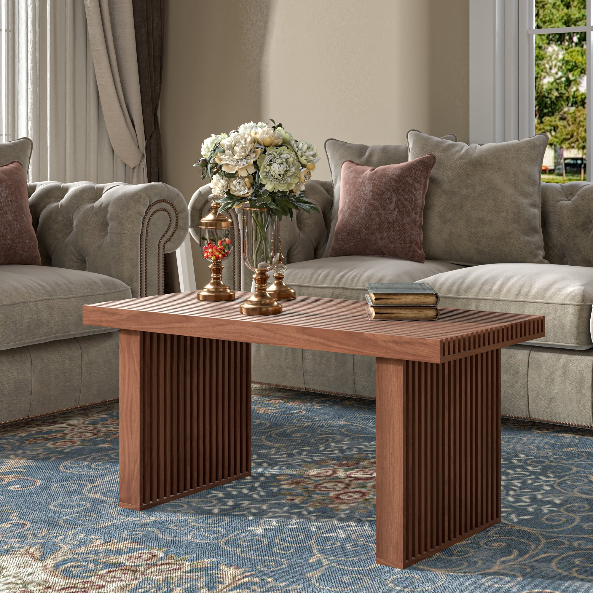 Modern Rectangular Coffee Table, Rectangle Center Table for Living Room ...