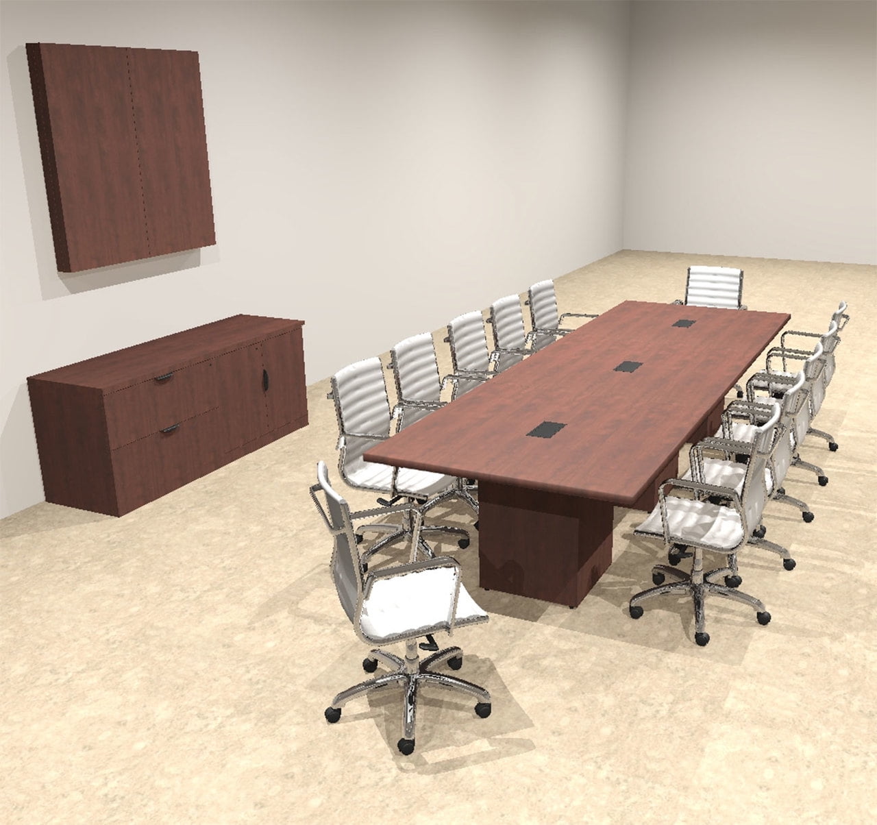 Modern Rectangular Top Cube Leg 12' Feet Conference Table, #OF-CON-CS13 ...