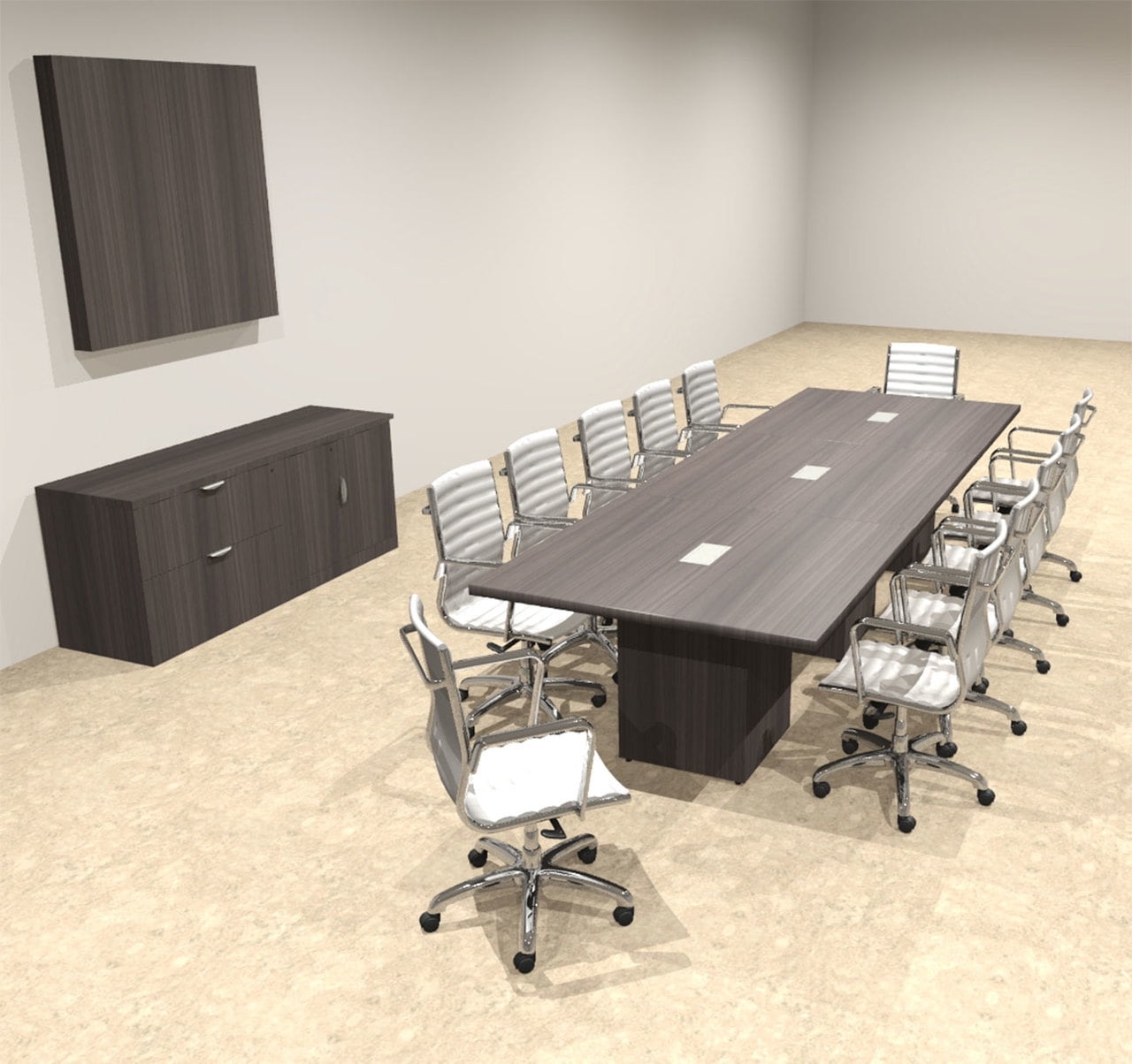 Modern Rectangular Top Cube Leg 12' Feet Conference Table, #OF-CON-CS16 ...