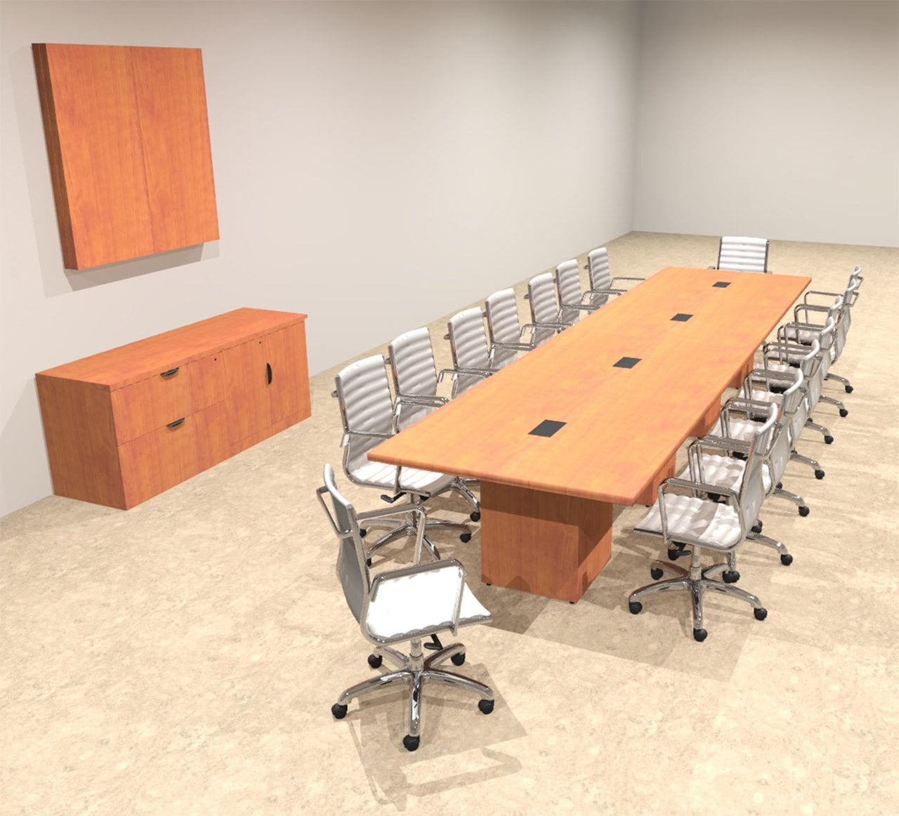 Modern Rectangular Top Cube Leg 16' Feet Conference Table, #OF-CON-CS19 ...