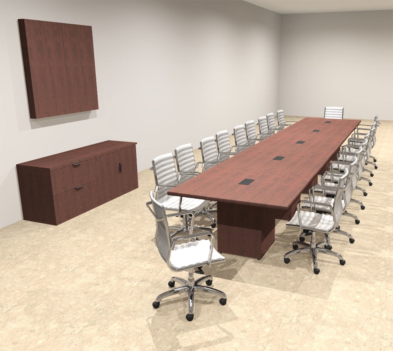 Modern Rectangular Top Cube Leg 20' Feet Conference Table, #OF-CON-CS29 ...