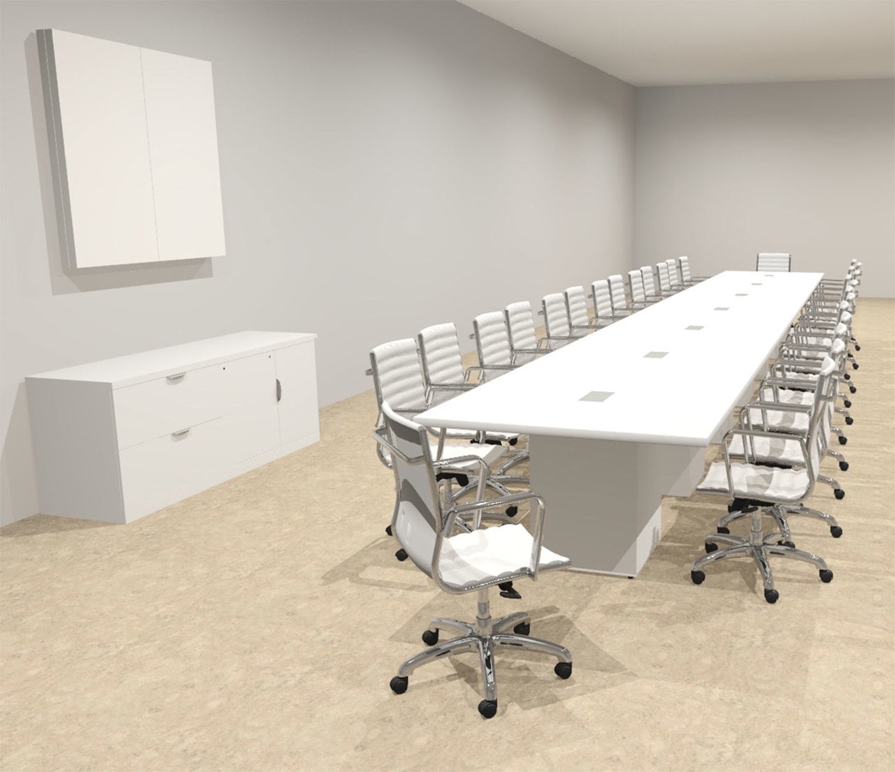 Modern Rectangular Top Cube Leg 28' Feet Conference Table, #OF-CON-CS41 ...