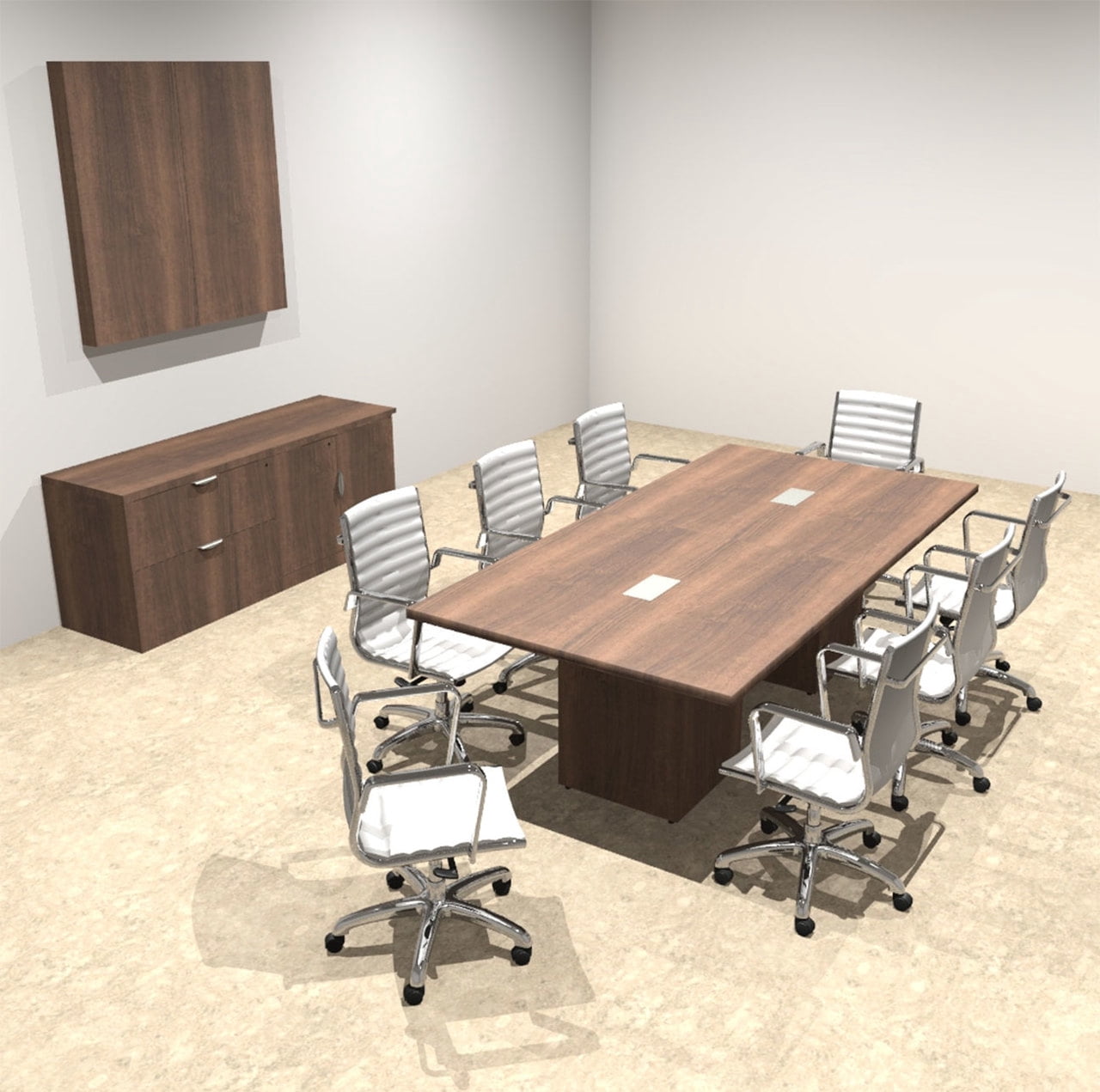 Modern Rectangular Top Cube Leg 8' Feet Conference Table, #OF-CON-CS4 ...