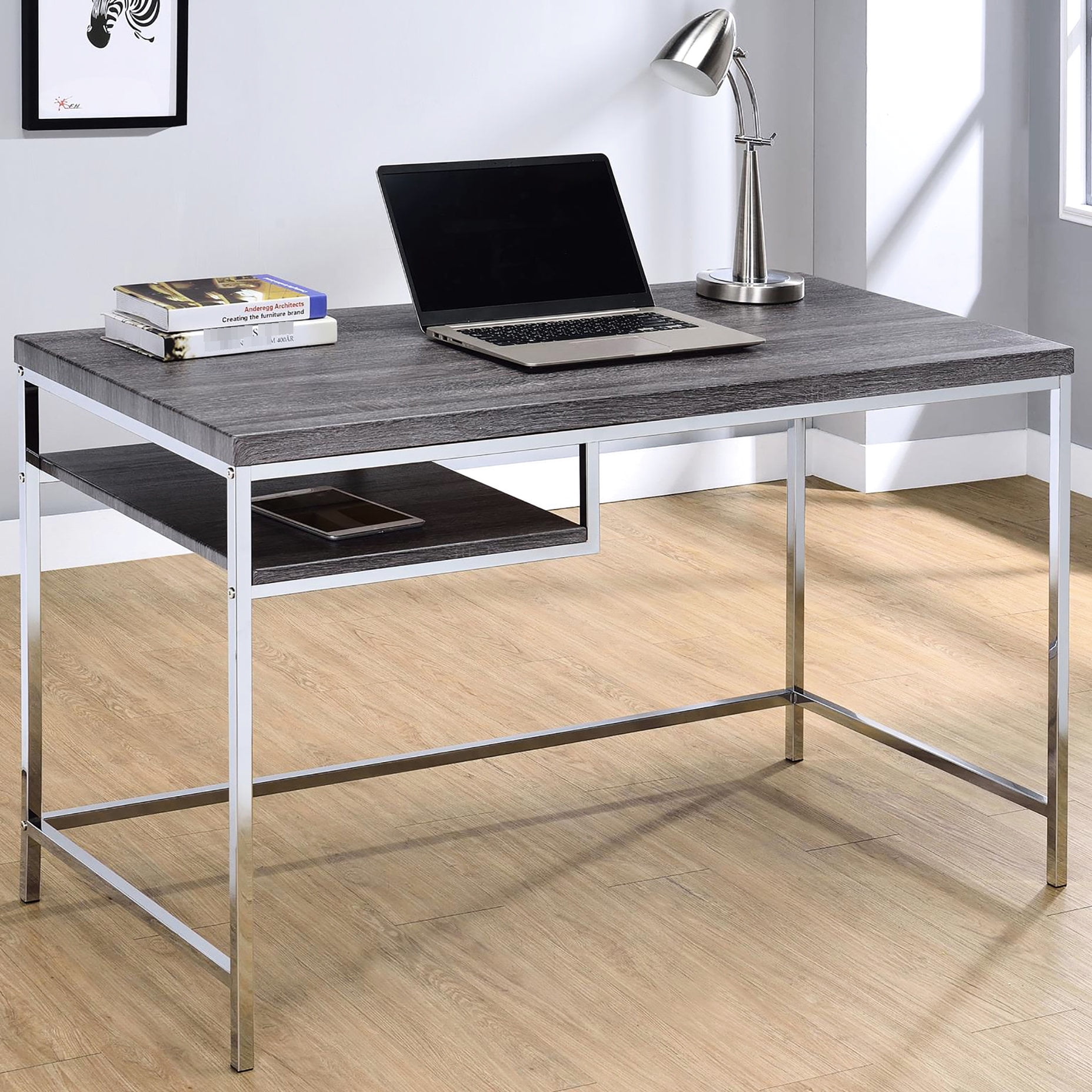 Modern Rectangular Writing Desk | Suitable for Bedroom Use | Weathered ...