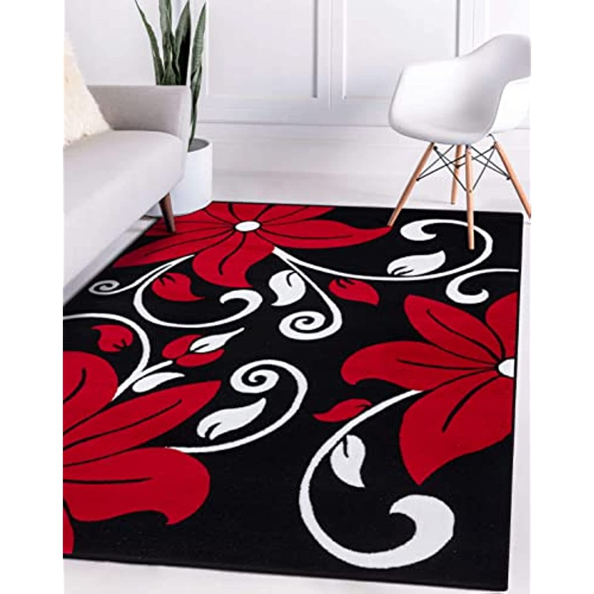 Modern Red Floral Carpet for Living Room Luxury Home rations Coffee ...