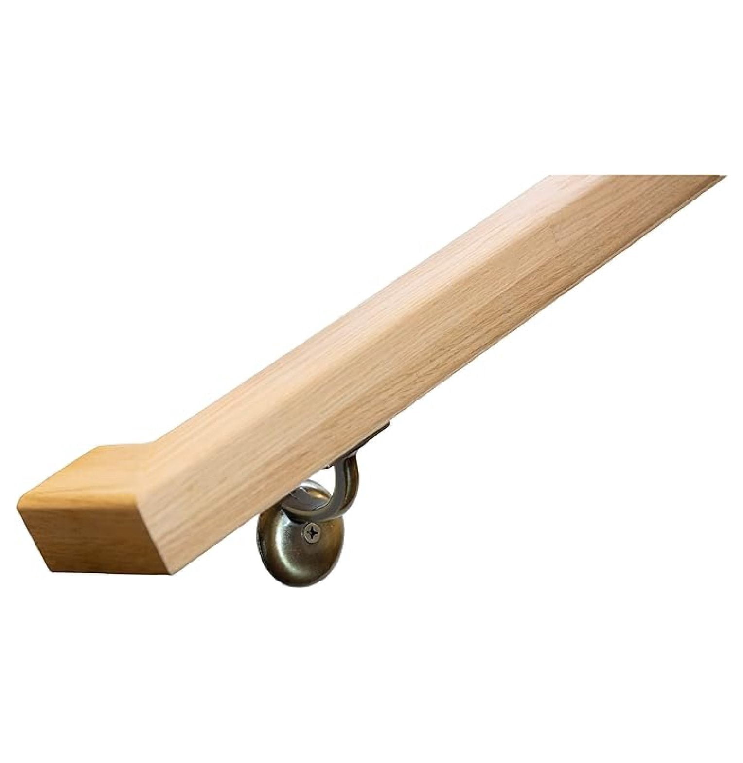 Modern Red Oak Handrail Kit with Wall Returns and Wall Mount Brackets ...