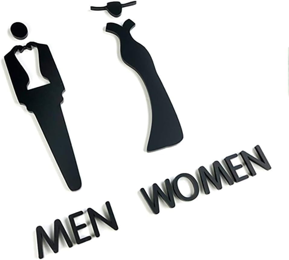 Modern Restroom Signs for Business, Elegant Men & Women Bathroom Door ...