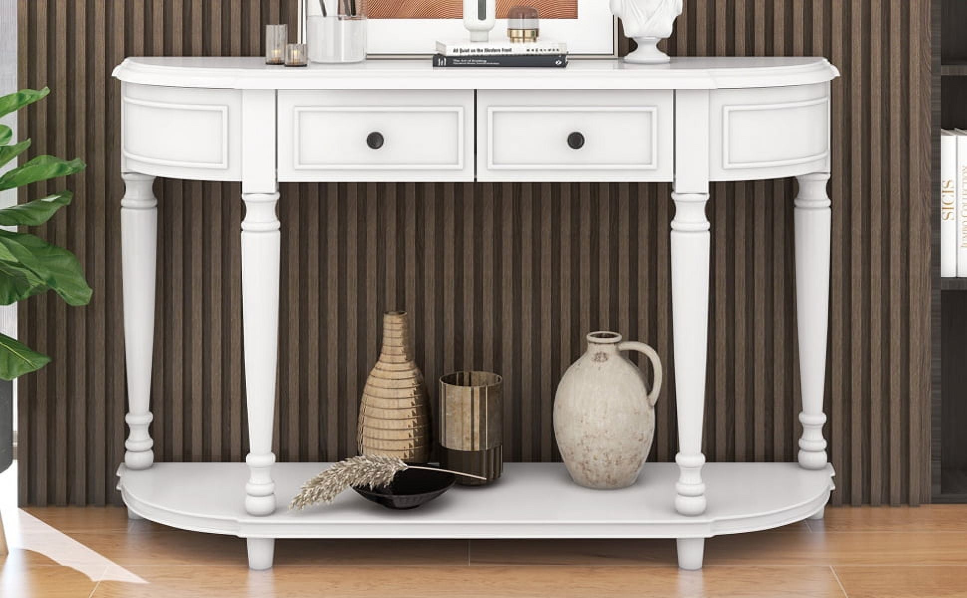 Modern Retro Console Entryway Table, Circular Curved Design Console ...