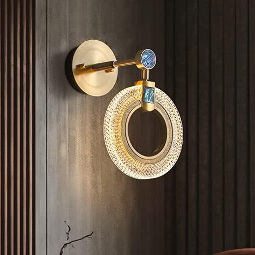 Modern Ring Led Tricolor Light Source Wall Lamp H65 Brass Acrylic Lampshade Wall Light Ring Wall ...