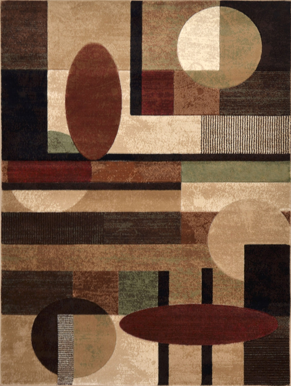 Modern Rings Stripe Area Rug 8x11 Abstract Blocks Carpet - Actual 7' 10 ...