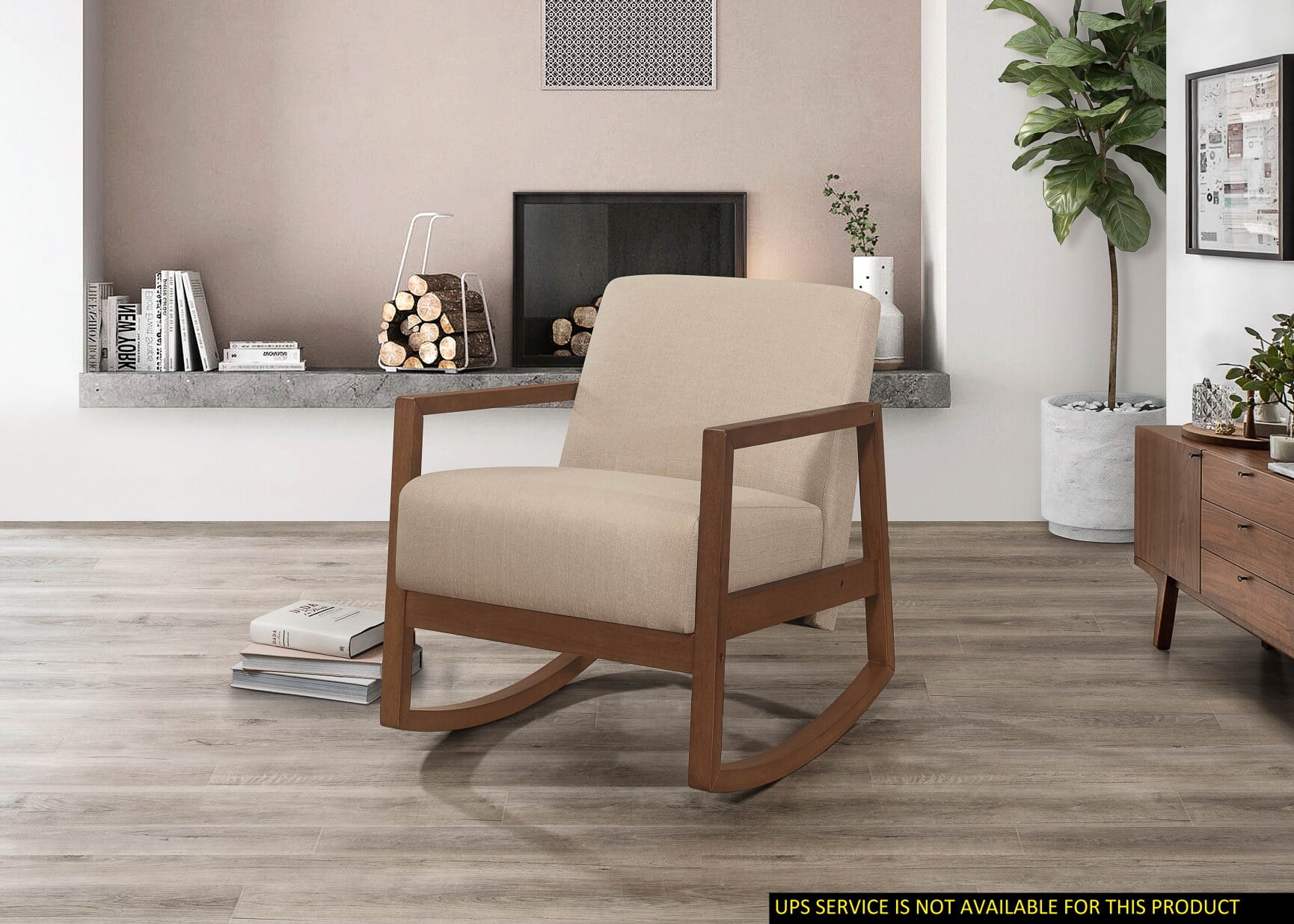 Modern Rocker Accent Chair with Hardwood Frame, Plush Cushion Rocking ...
