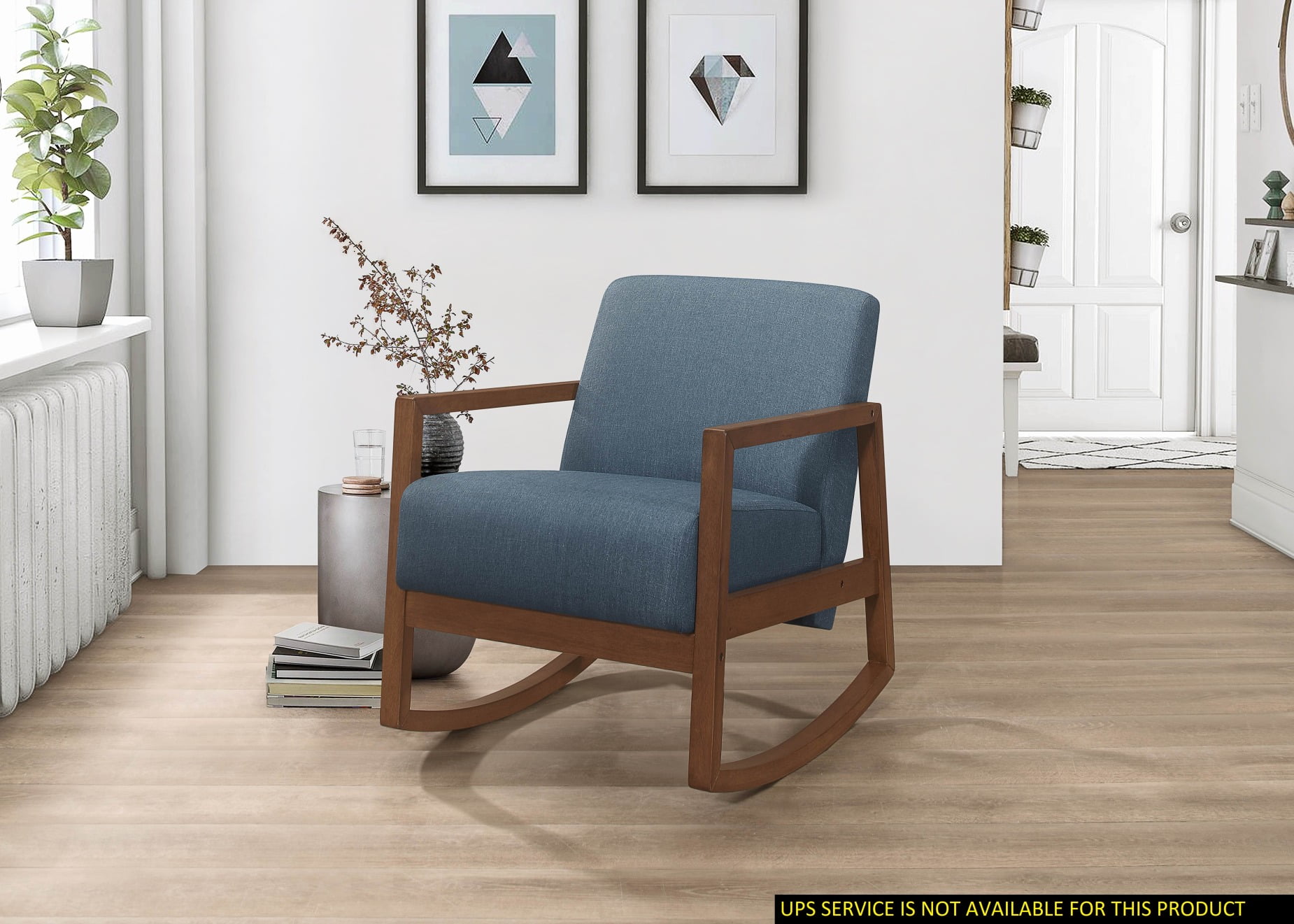 Modern Rocker Accent Chair with Hardwood Frame, Plush Cushion Rocking ...