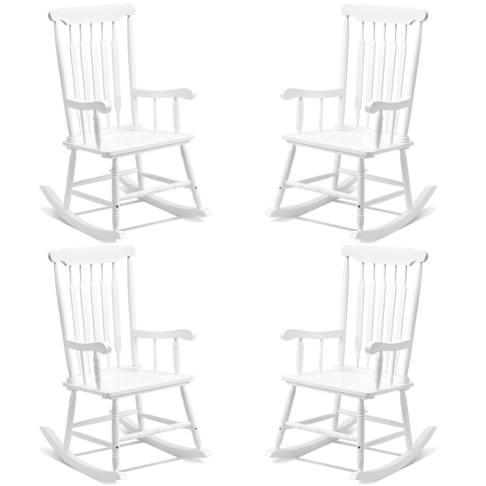 Modern Rocker Chair for Indoor and Outdoor, Durable Wooden Frame, All ...