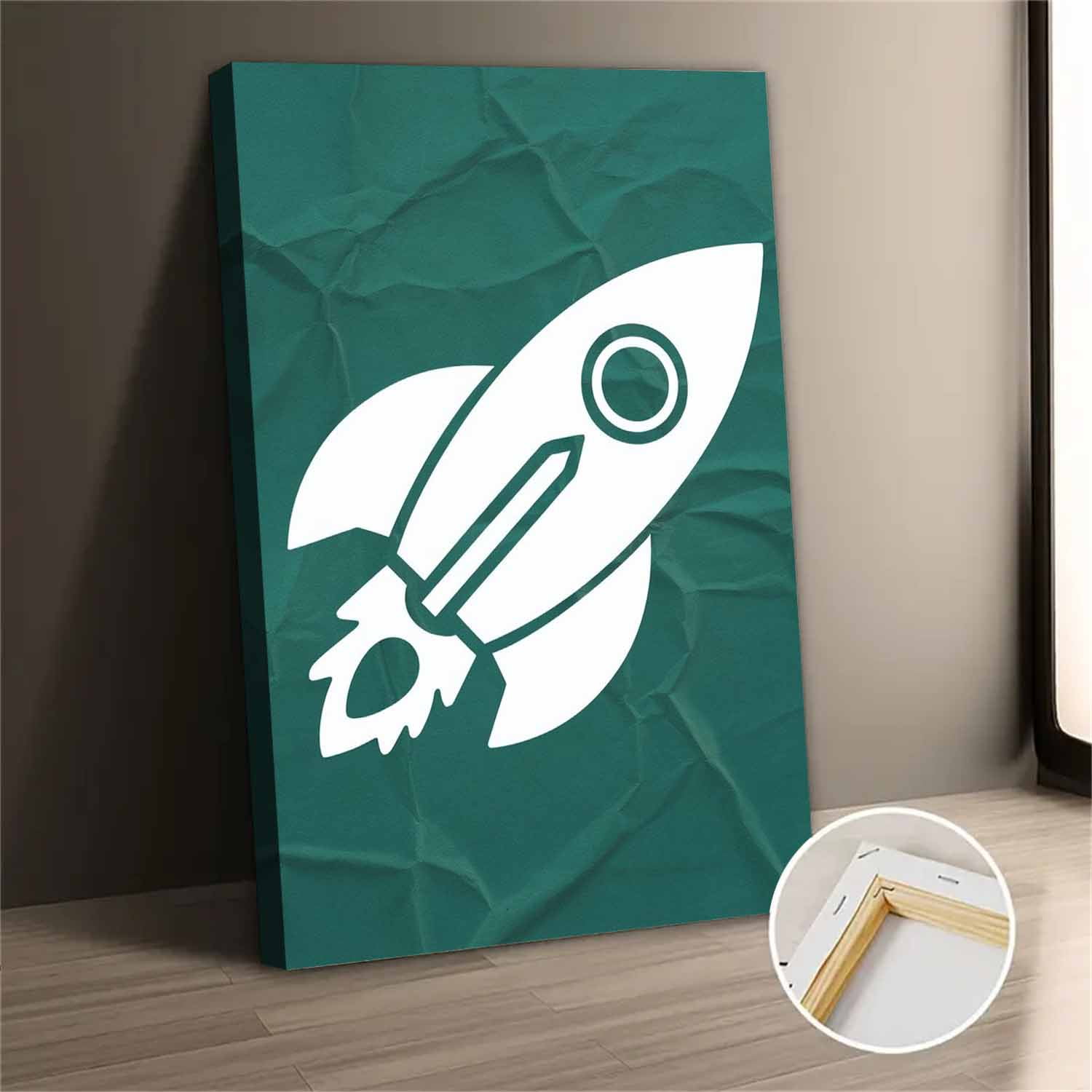 Modern Rocket Ship Canvas Wall Art Print For Home Decor - Walmart.com