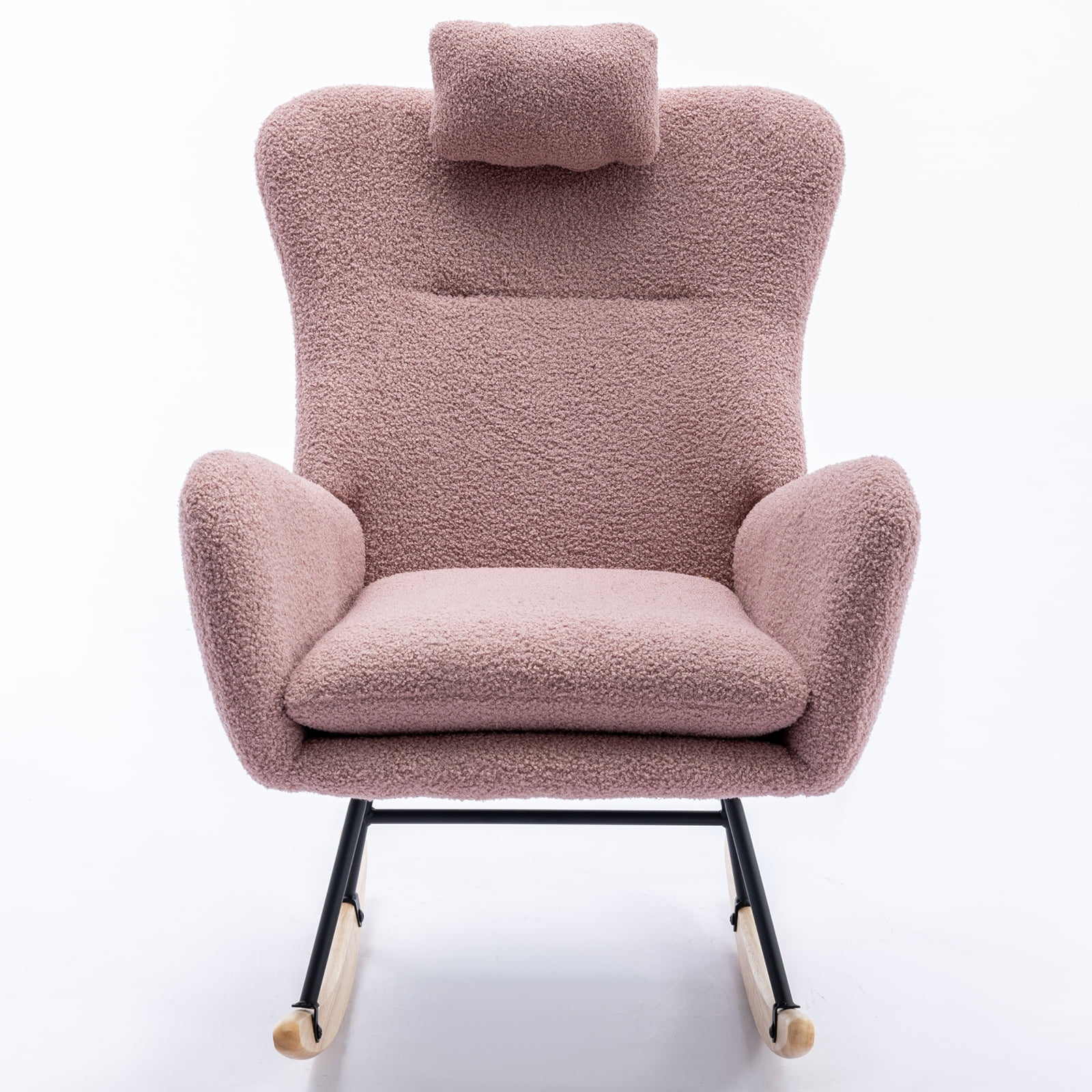 Modern Rocking Chair,Upholstered Rocking Chair with Padded Cushion ...