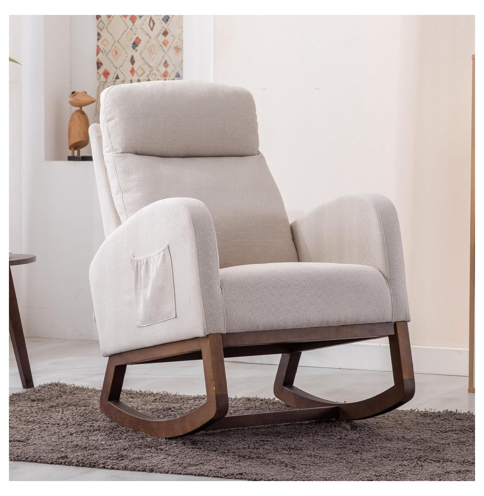 Modern Rocking Chair, Upholstered Nursery Glider Rocker Chair for Baby ...