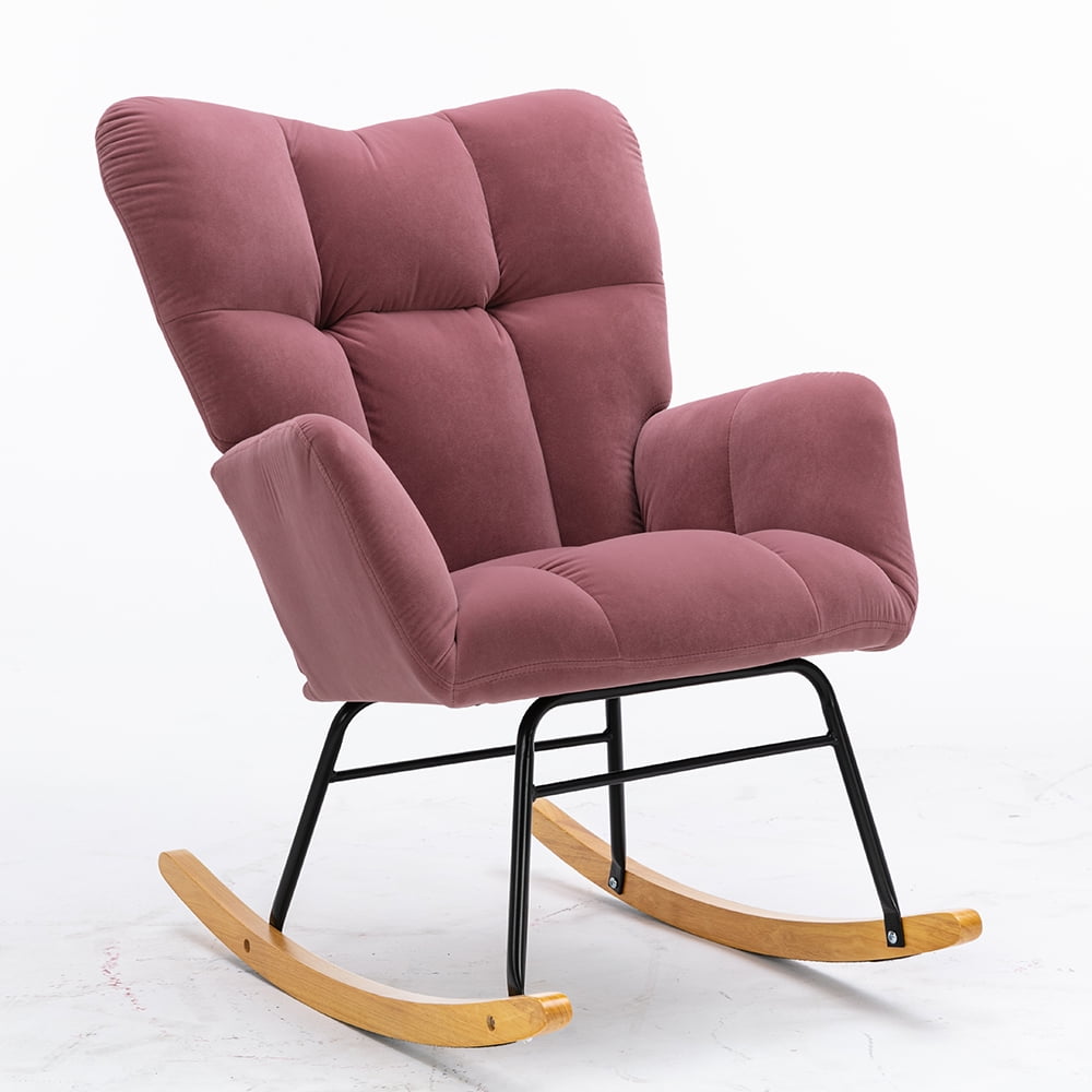 Modern Rocking Chair Velvet Upholstered Glider Rocker Rocking Accent ...